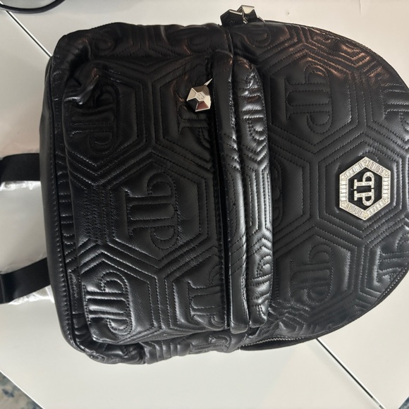 Philipp Plein | Bags | Philipp Plein Hexagonal Monogram Black Leather ...